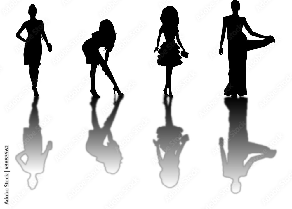 fashion model silhouettes Stock Vector | Adobe Stock