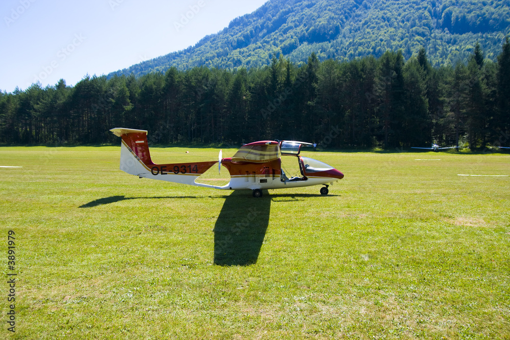 Ultralight Aircraft with pusher configuration propeller Stock Photo ...
