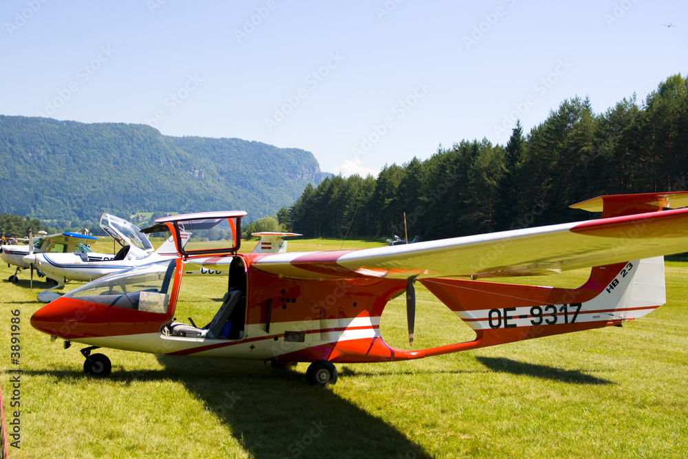 Ultralight Aircraft with pusher configuration propeller Stock Photo ...