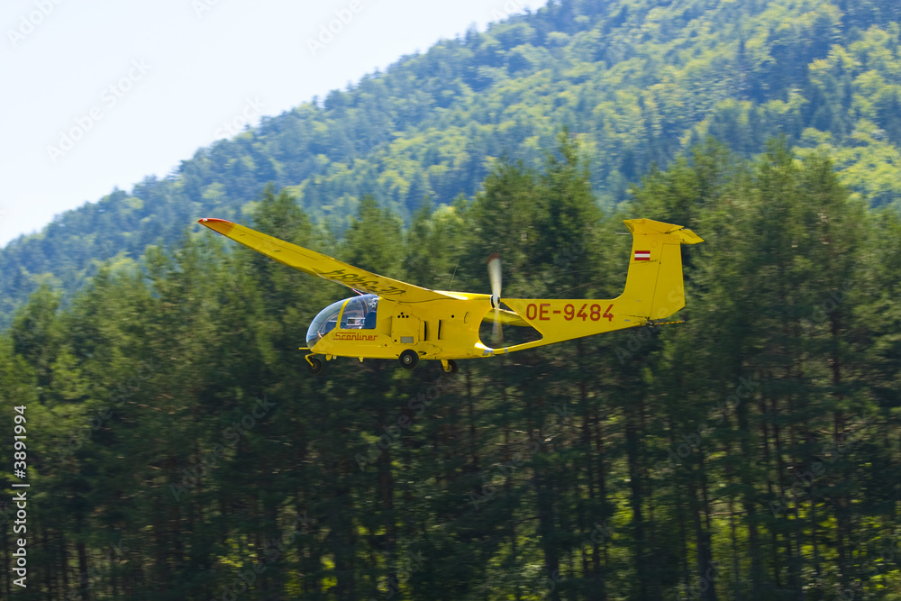 Ultralight Aircraft with pusher configuration propeller Stock Photo ...