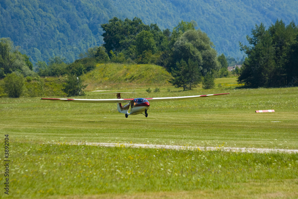 Ultralight Aircraft with pusher configuration propeller Stock Photo ...