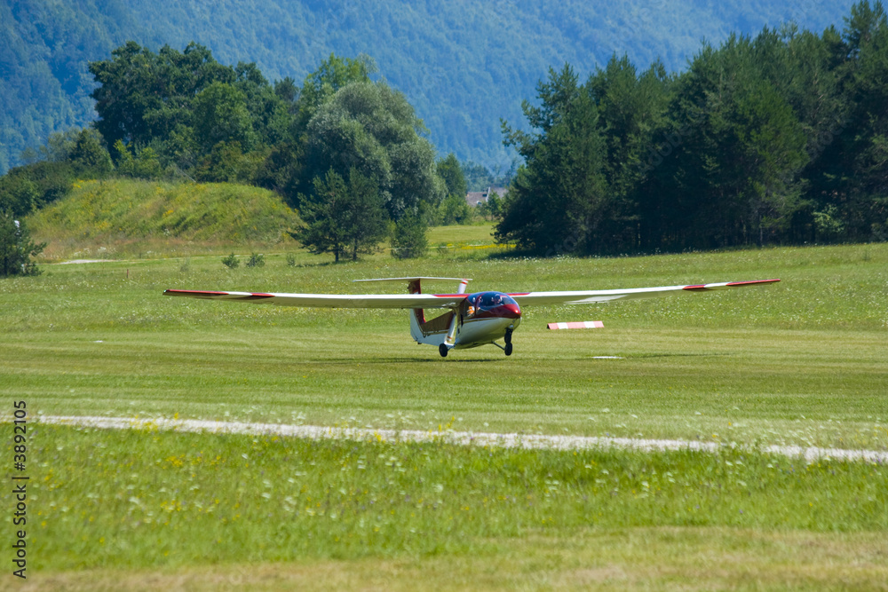 Ultralight Aircraft with pusher configuration propeller Stock Photo ...