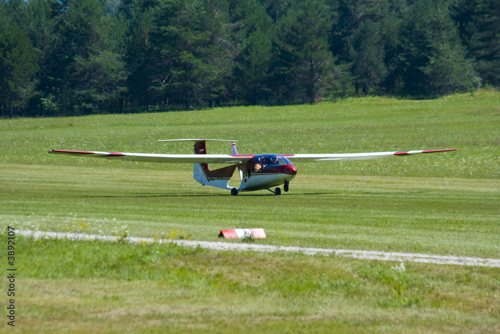 Ultralight Aircraft with pusher configuration propeller Stock Photo ...