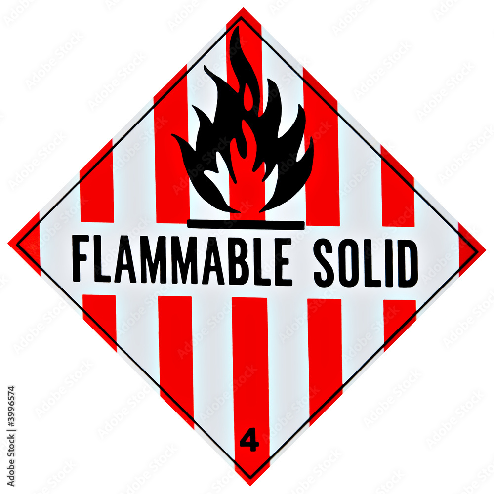 Flammable Solid Sign Stock Photo | Adobe Stock