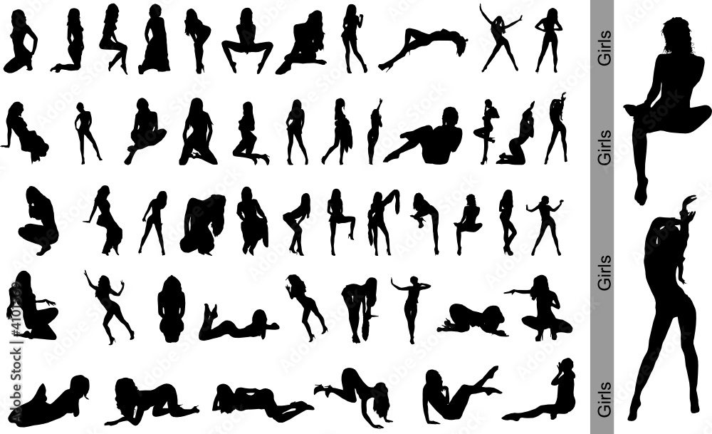 Sexy Girls Vector Silhouette Stock Vector Adobe Stock