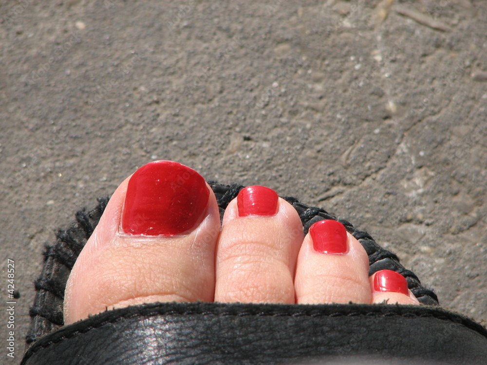 Long Red Toenails