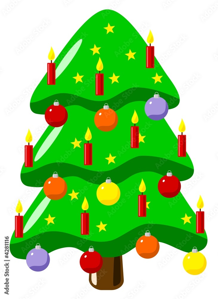 Christbaum - christmas tree Stock-Illustration | Adobe Stock