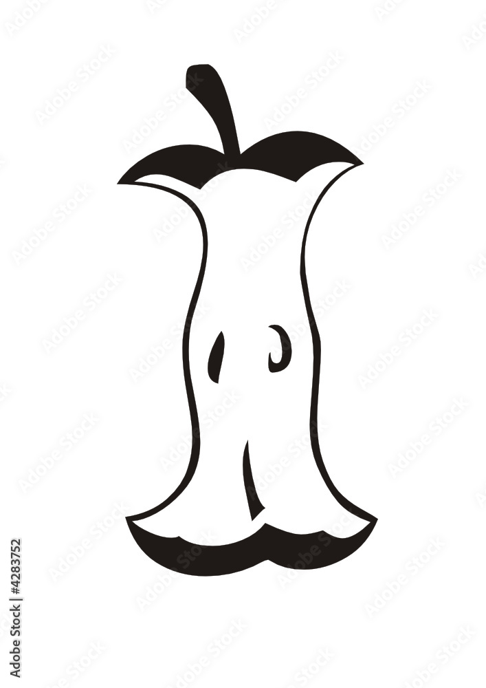 apple core Stock Vector | Adobe Stock