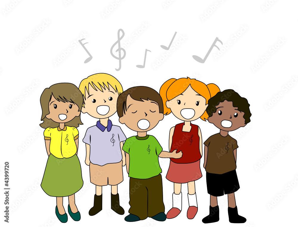 Kids Singing Stock Vector | Adobe Stock
