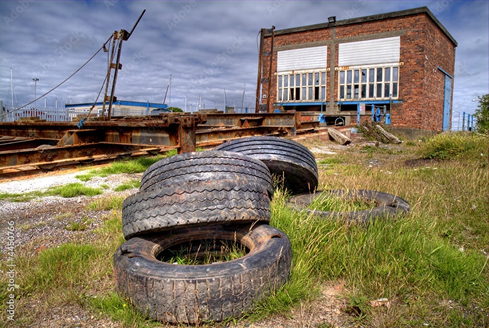 Winch House in Fleetwood Fish Docks Stock Photo | Adobe Stock