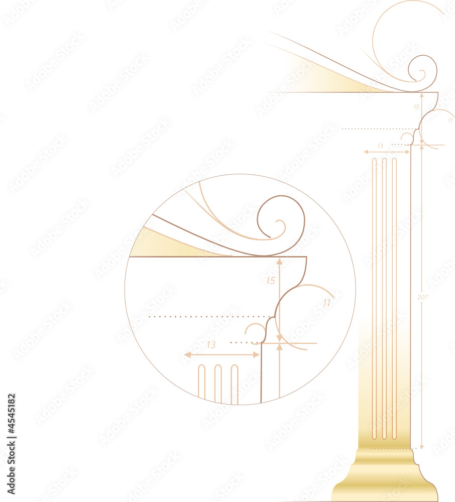 Architecture sketch of ancient Greek style column. Stock Vector | Adobe ...