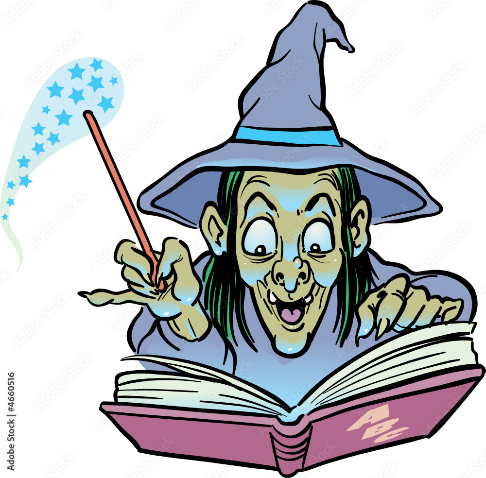 A wicked witch casting a magic spell Stock Vector | Adobe Stock
