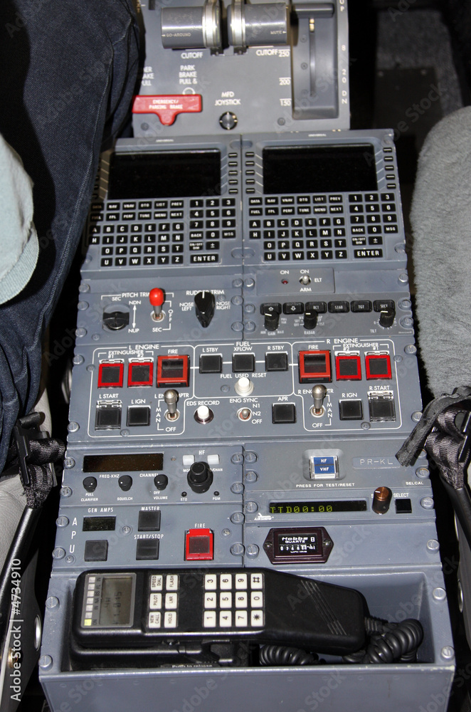 Aircraft center console Stock Photo | Adobe Stock