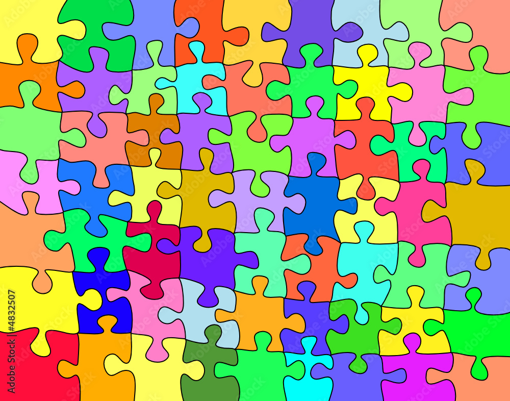Colorful jigsaw Stock Vector | Adobe Stock