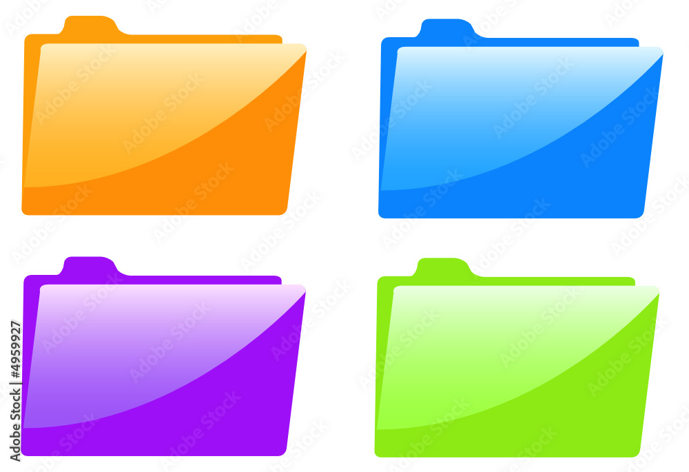 File folder icon set Stock Vector | Adobe Stock