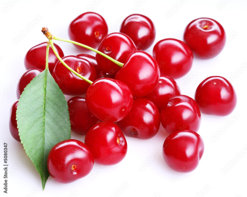 Сherry; objects on white background Stock Photo | Adobe Stock