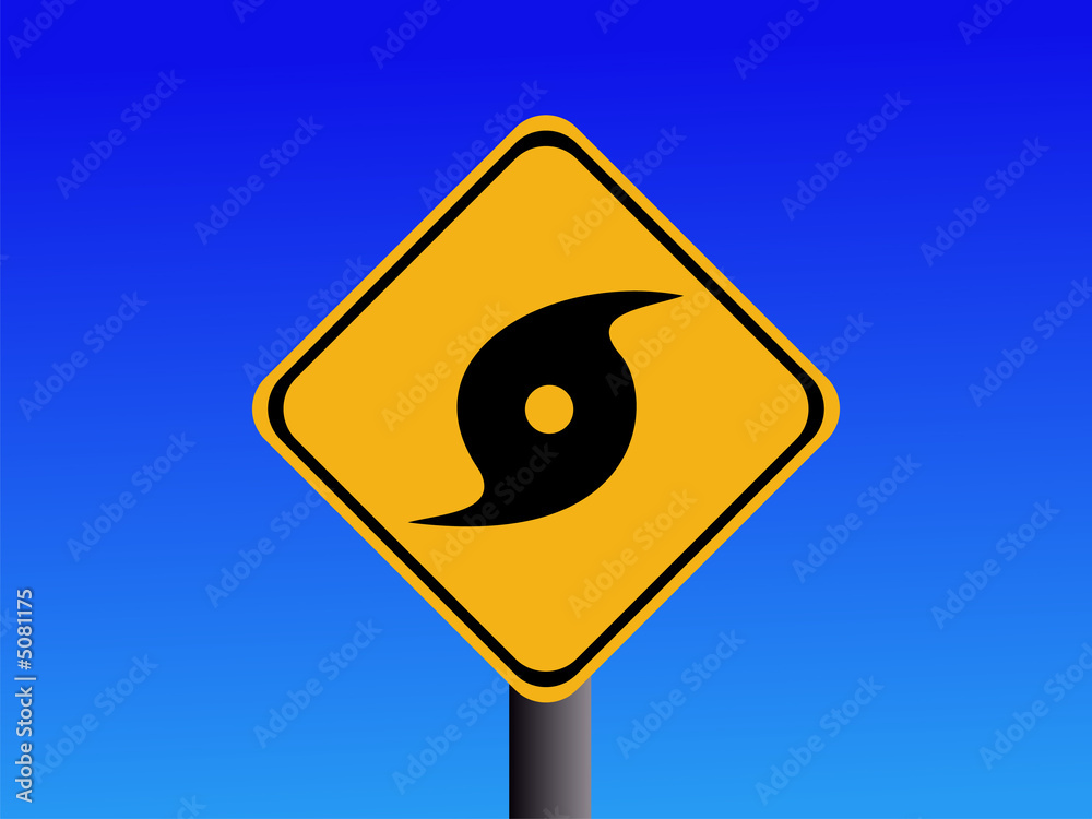 Warning hurricane sign Stock Illustration | Adobe Stock