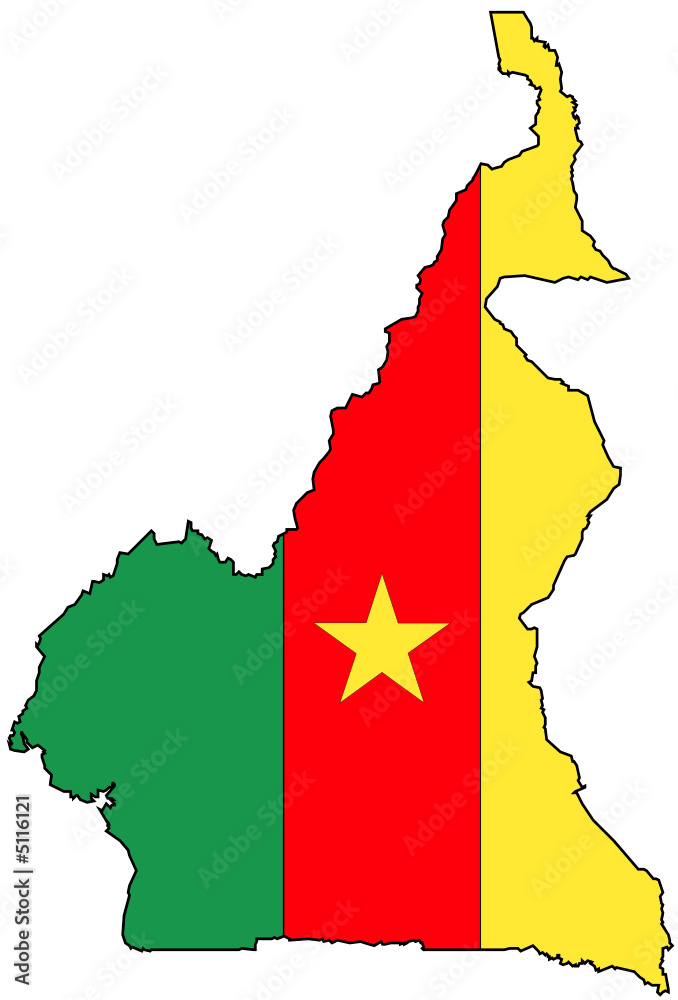 Flagge und Karte von Kamerun Stock Vector | Adobe Stock