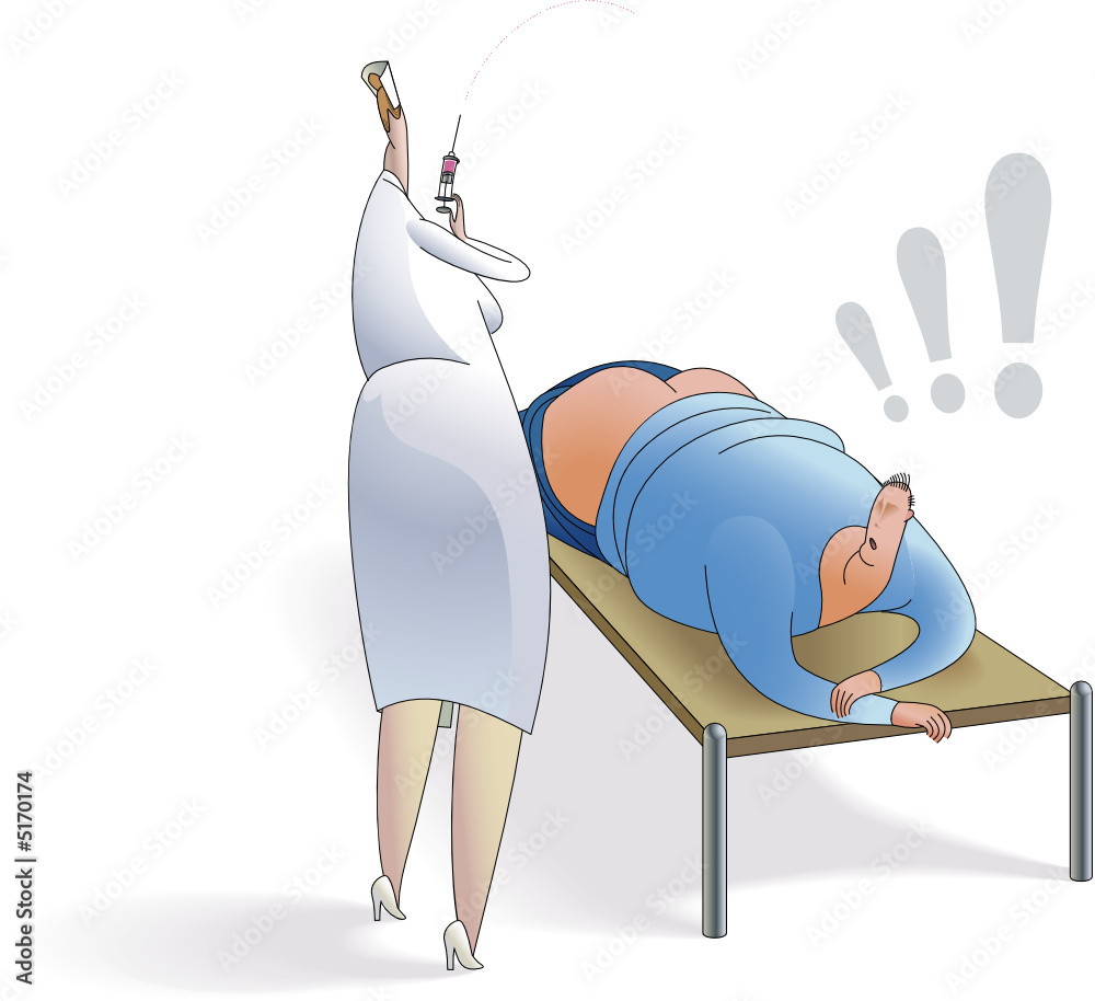 A nurse is going to give an injection. A patient is scared. Stock ...