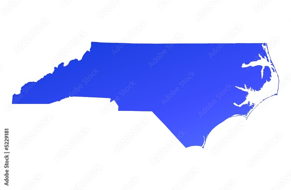 blue gradient map of North Carolina, USA Stock Illustration | Adobe Stock