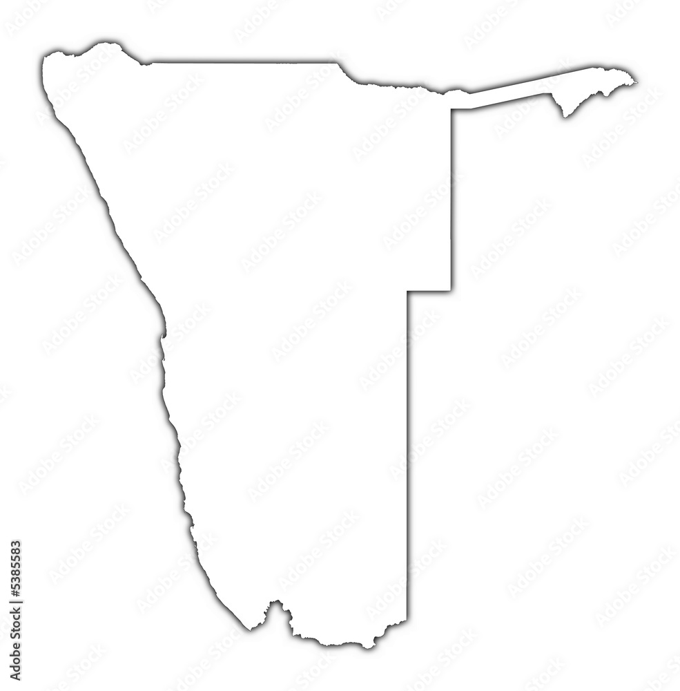 Namibia outline map with shadow. Stock Illustration | Adobe Stock