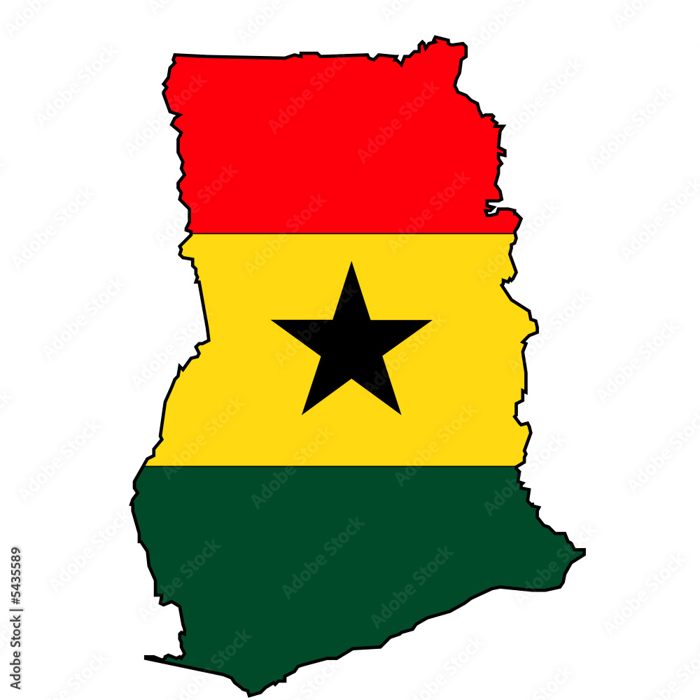 Flagge und Karte von Ghana Stock Vector | Adobe Stock