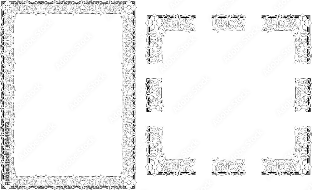 Rococo Style border frame Stock Vector | Adobe Stock