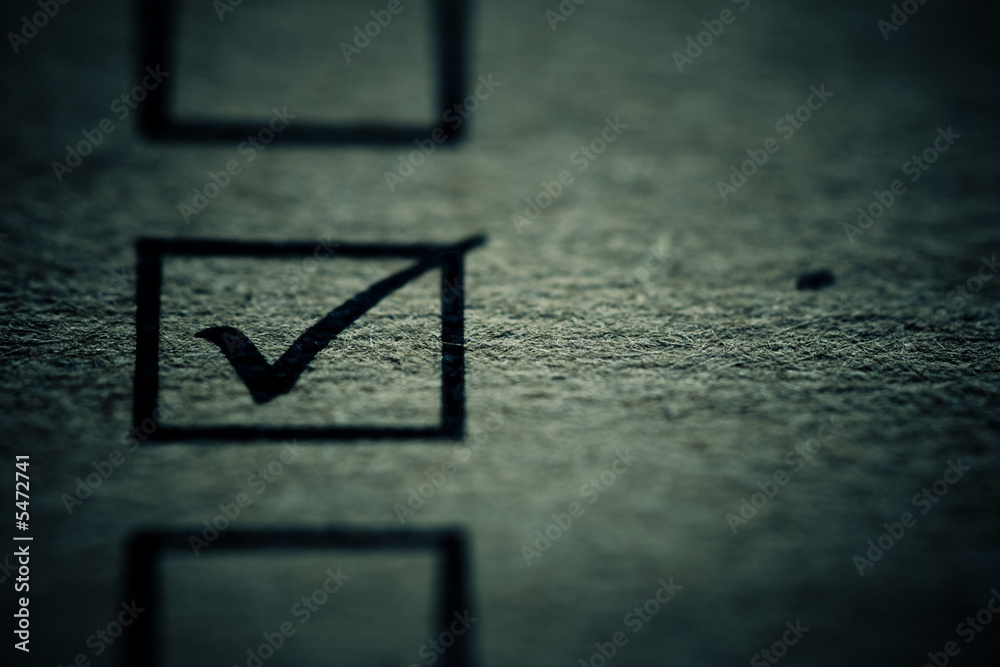 Check mark box detail on application form Stock Photo | Adobe Stock