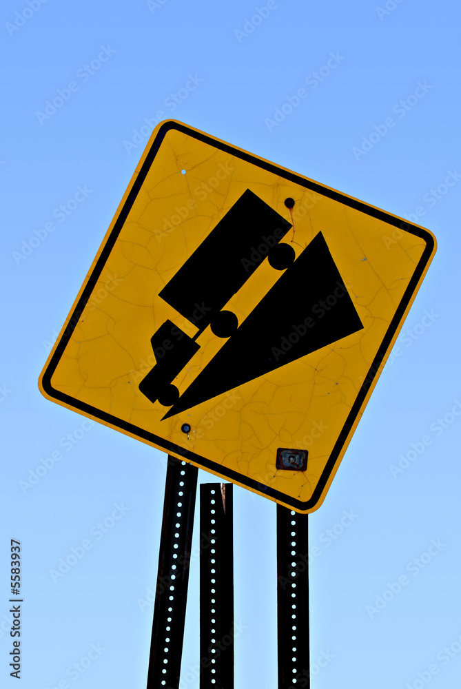 Warning Road Sign Stock Photo | Adobe Stock