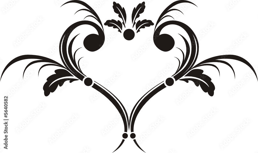 corazon con florituras vector de Stock | Adobe Stock