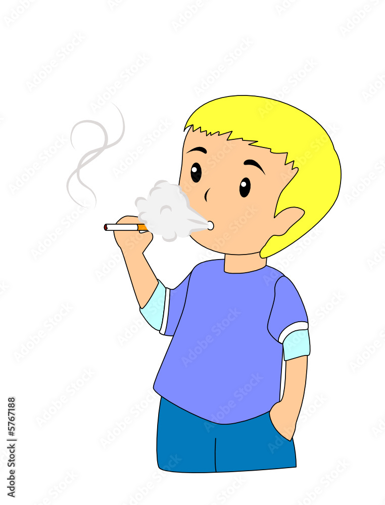 Child Smoking Stock Vector | Adobe Stock