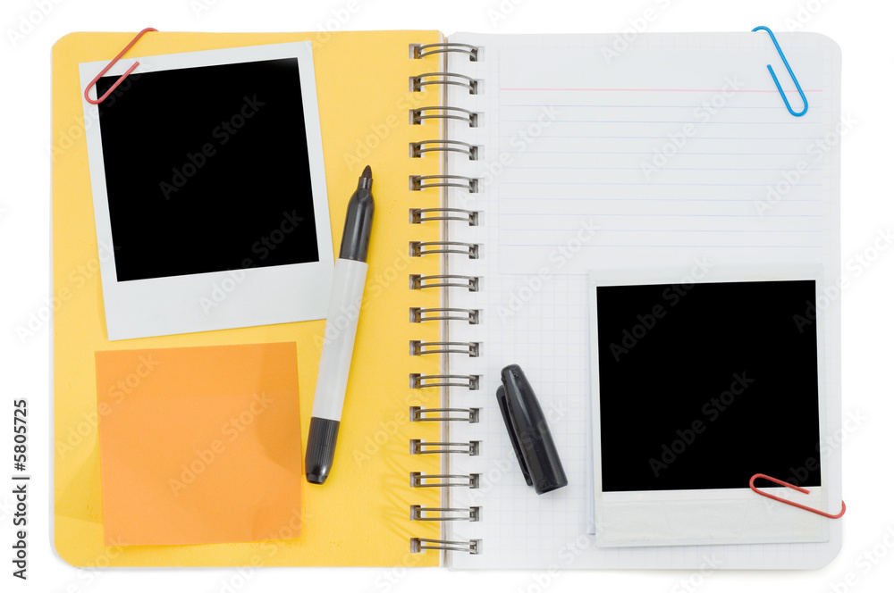 Poster Spiral notepad and black instant photos – Wall Art | UkPosters