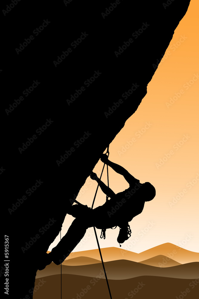 Escalade en montagne Stock Illustration | Adobe Stock