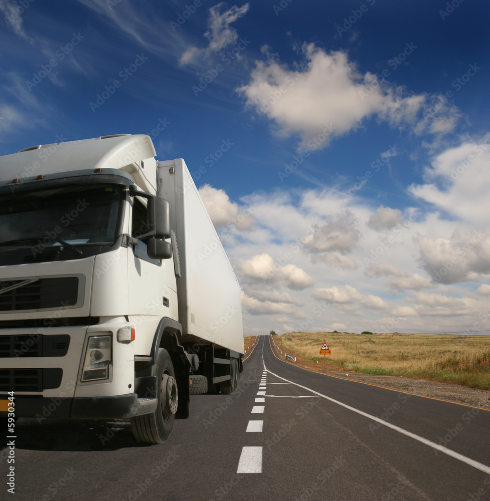 Lorry on road Stock-Foto | Adobe Stock