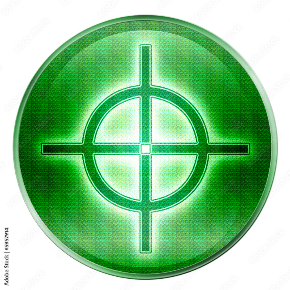 target icon green, isolated on white background Stock Illustration ...