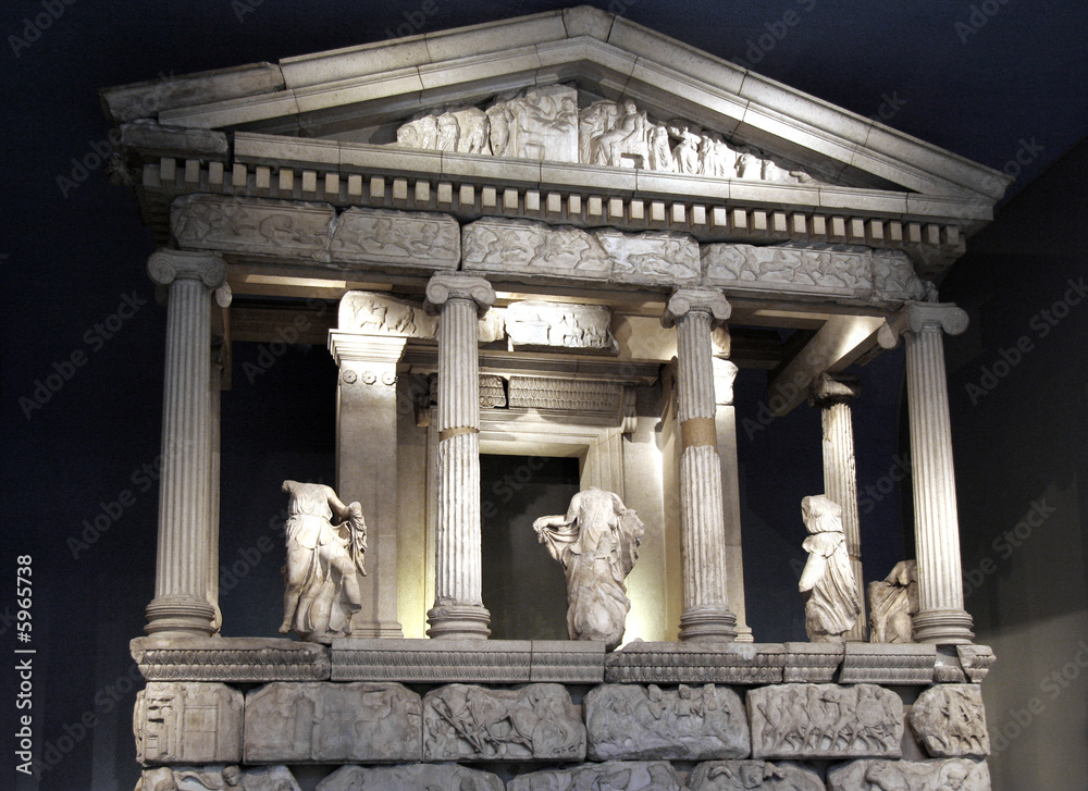 Ancient Greek Temple, Nereid Monument, British Museum Stock Photo ...