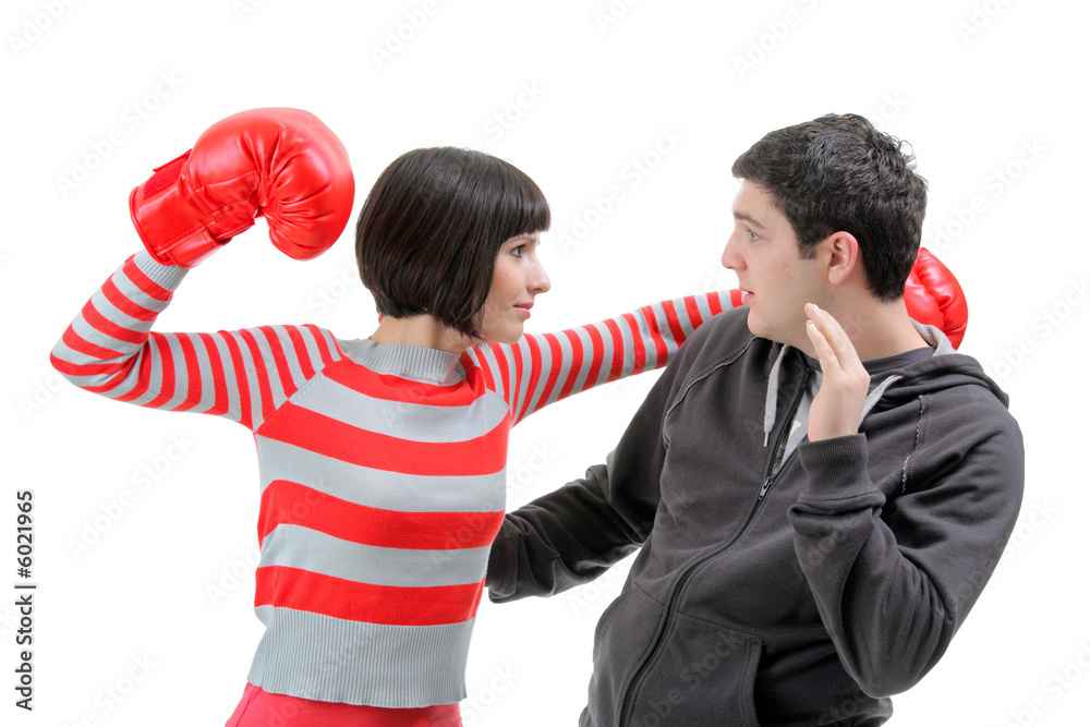 Fight between girlfriend and boyfriend Stock Photo | Adobe Stock