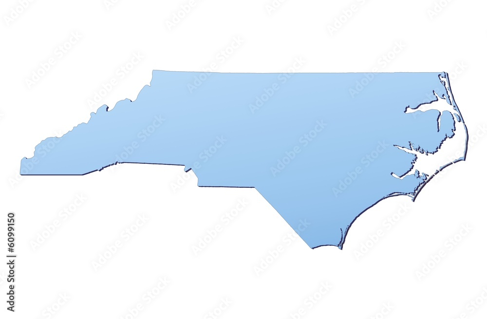 North Carolina (USA) map filled with light blue gradient Stock ...