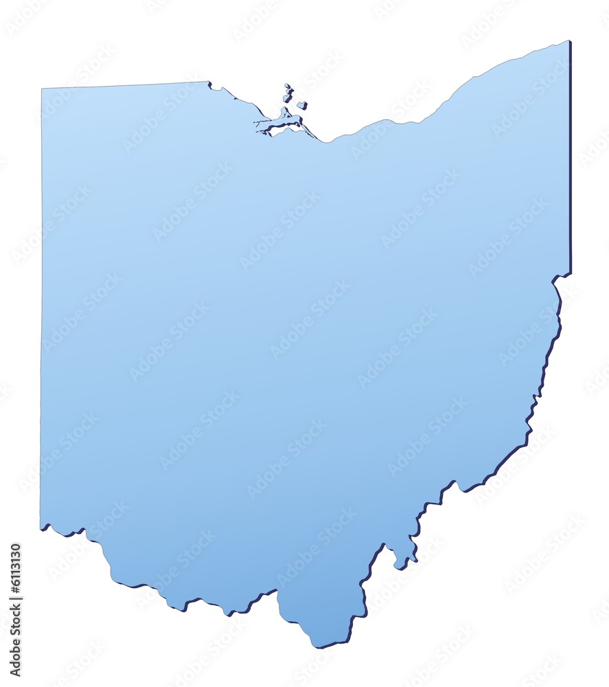 Ohio(USA) map filled with light blue gradient Stock Illustration ...