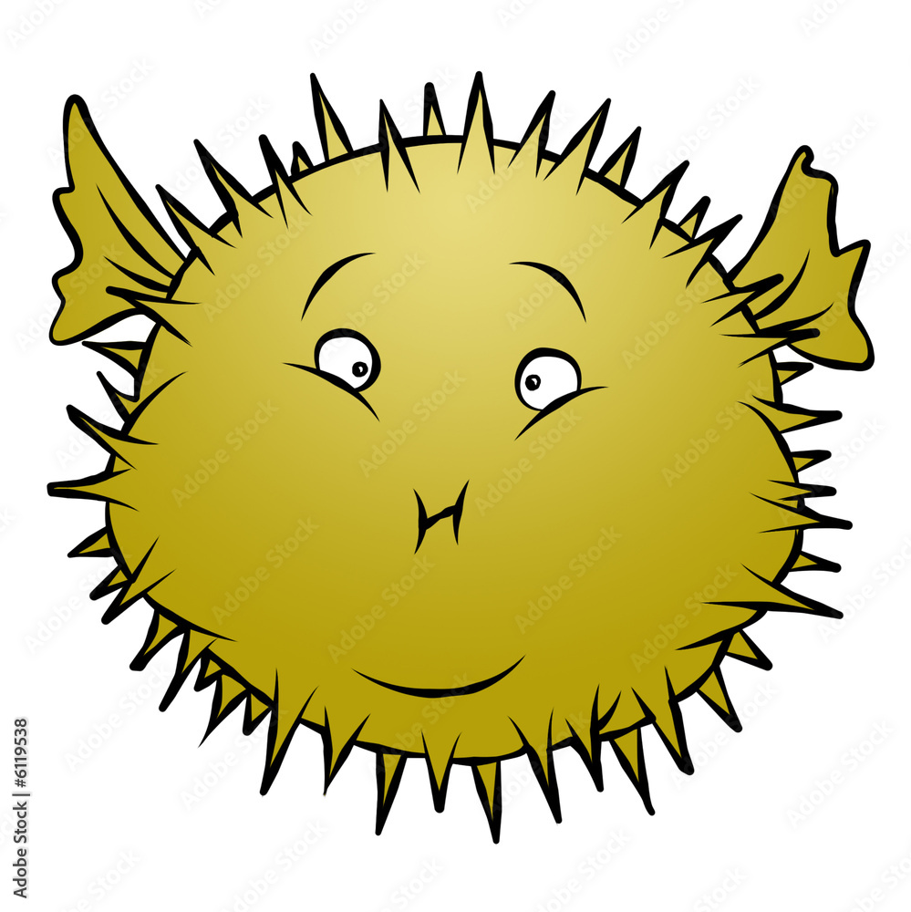 Cartoon Blowfish Stock Illustration | Adobe Stock