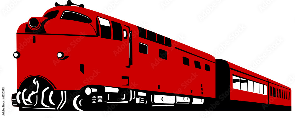 Red train isolated on white background Stock Vector | Adobe Stock