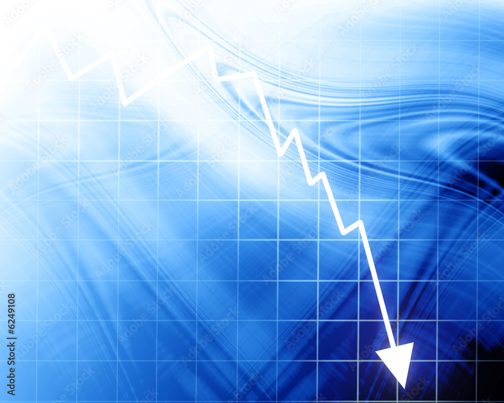 Arrow graph going down Stock Illustration | Adobe Stock