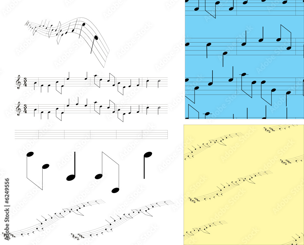 Set music notes and symbols Stock Vector | Adobe Stock