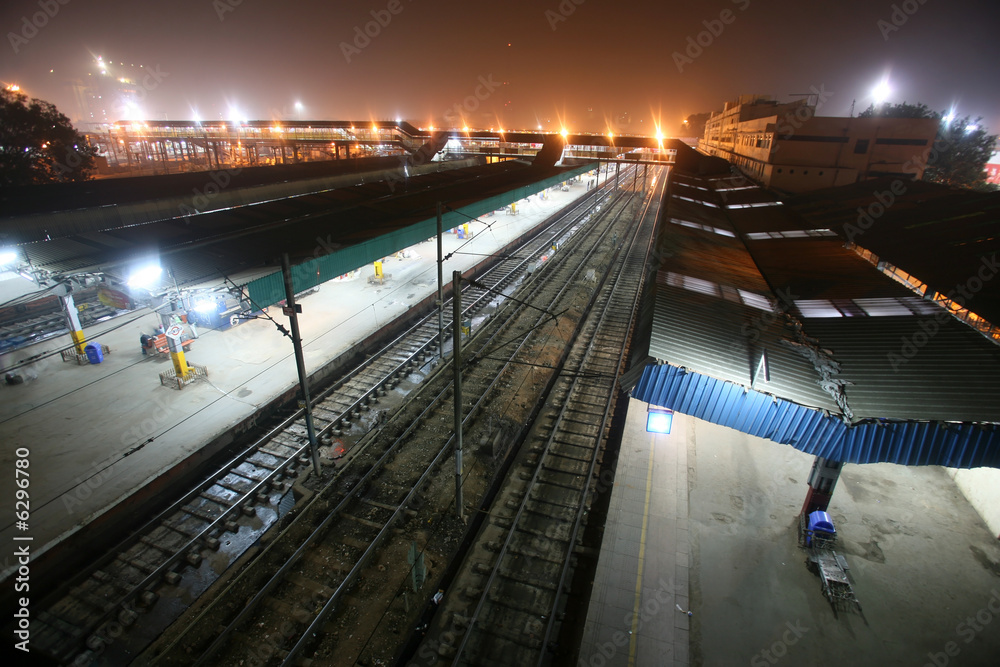 new delhi railway station at night, delhi, india Stock Photo | Adobe Stock