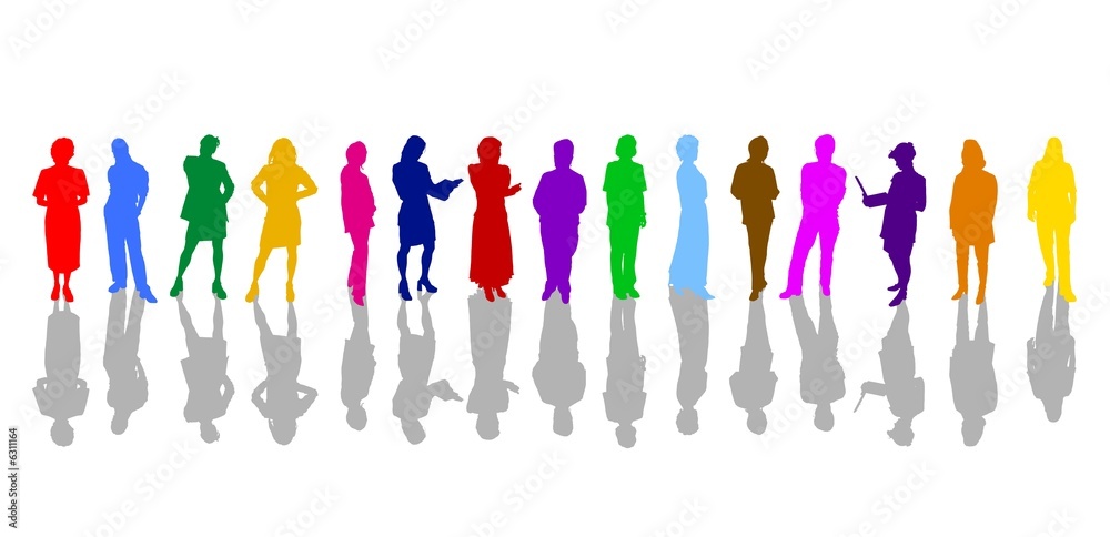 bunte menschen Stock Illustration | Adobe Stock