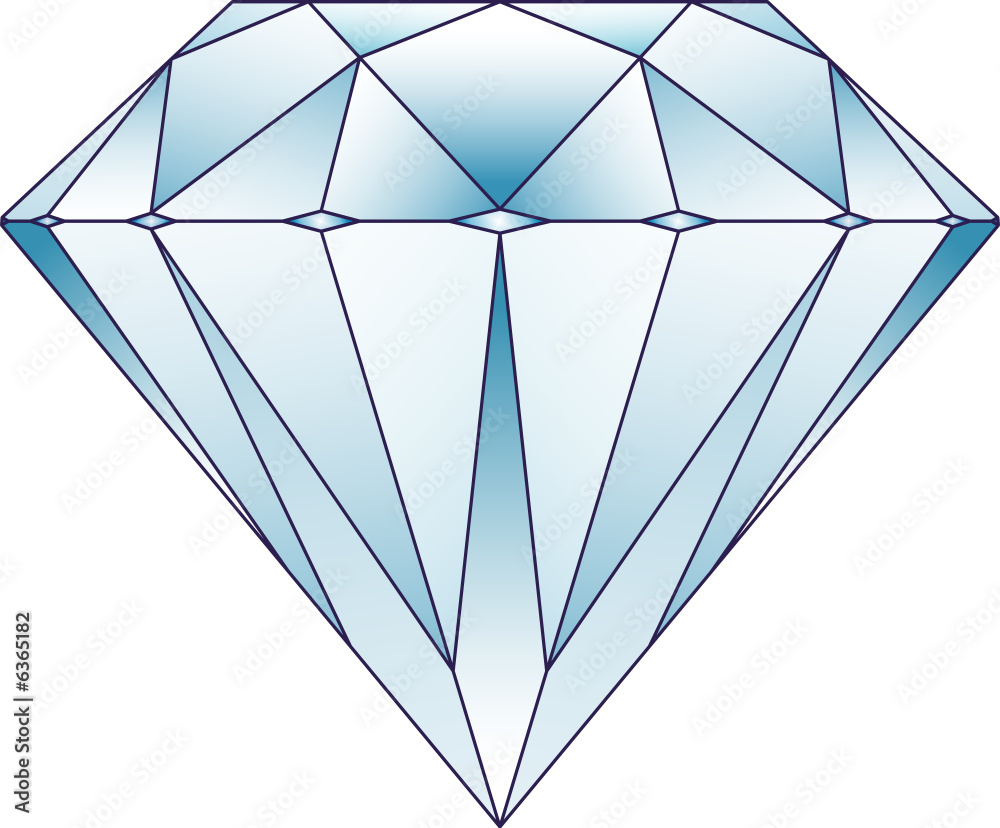 Blue tone diamond with gradients. Vector illustration. Stock Vector ...