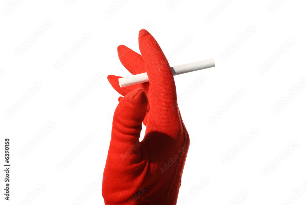 cigarette in girl red hand Stock Photo | Adobe Stock