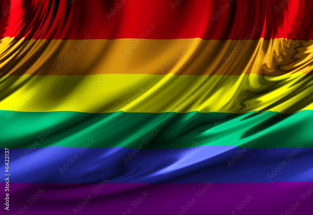 Gay pride flag waving in the wind Stock Illustration | Adobe Stock