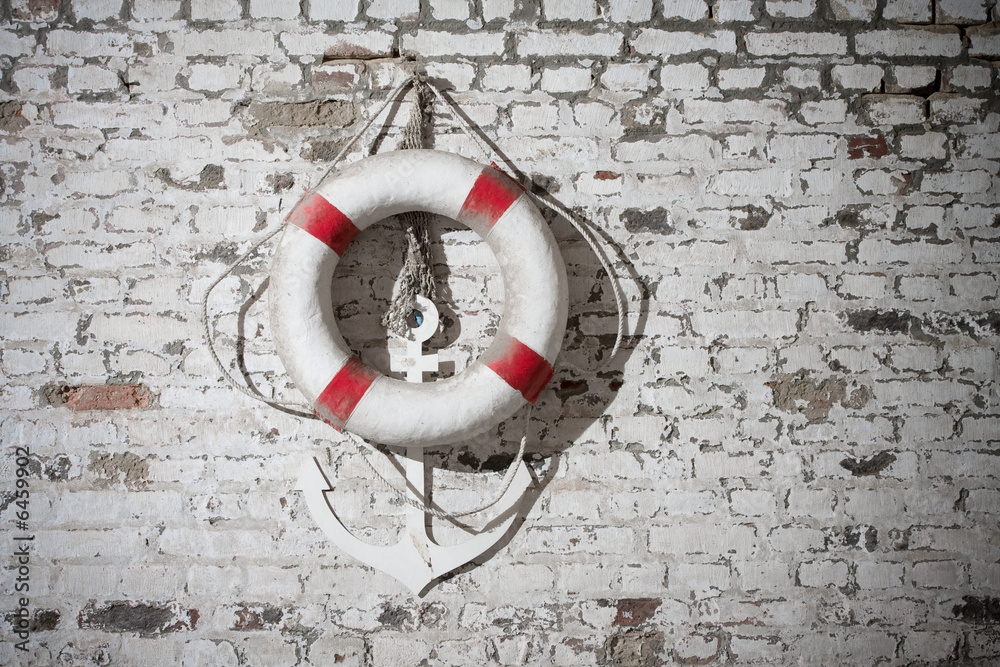 bouée ancre marine mer cordage brique bateau Stock Photo | Adobe Stock