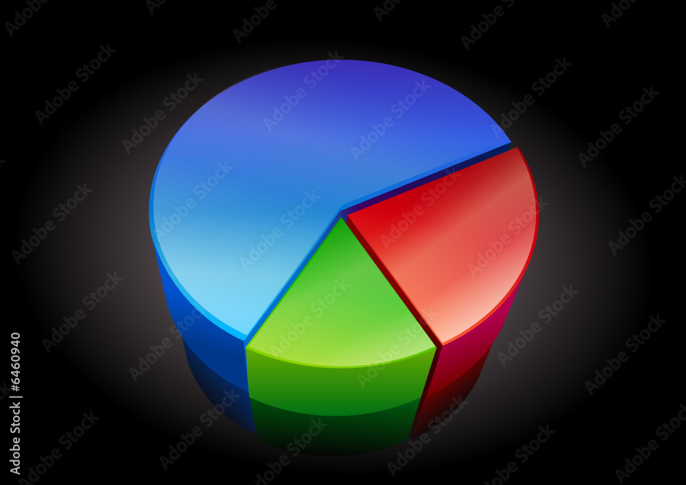 Vecteur Stock Graphique en camembert sur fond noir | Adobe Stock